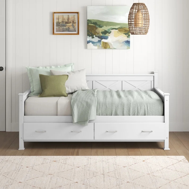 LENZKA – Farmhouse Style Daybed With Drawers – PakTameer