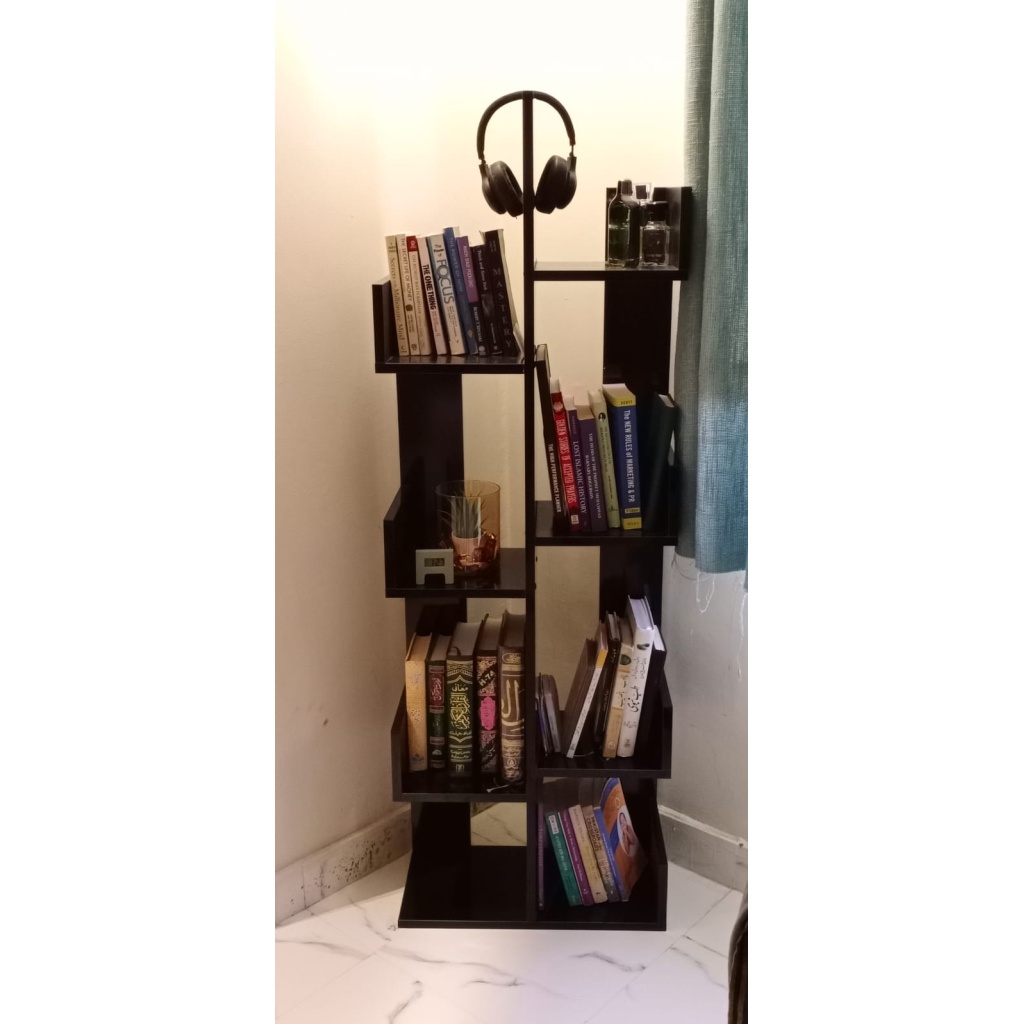 KNIGHT – Geometric Shape Bookshelf Black – PakTameer