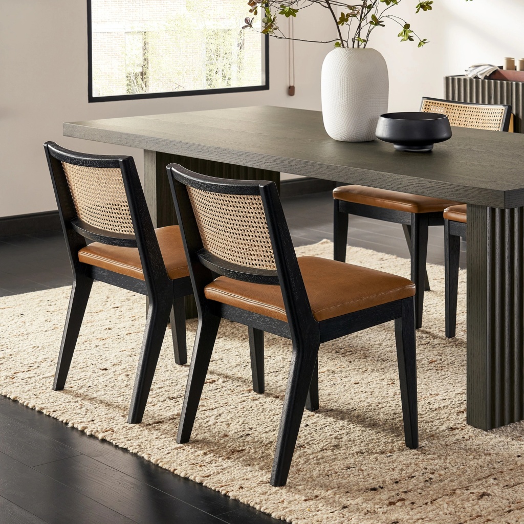 NOIR – Black Textured Dining Table Set with Bench – PakTameer