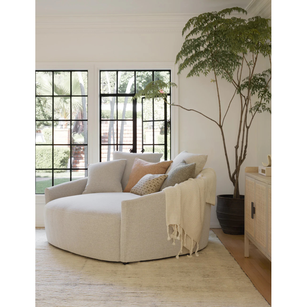 SELENE – Light Grey Round Cuddle Chair – PakTameer